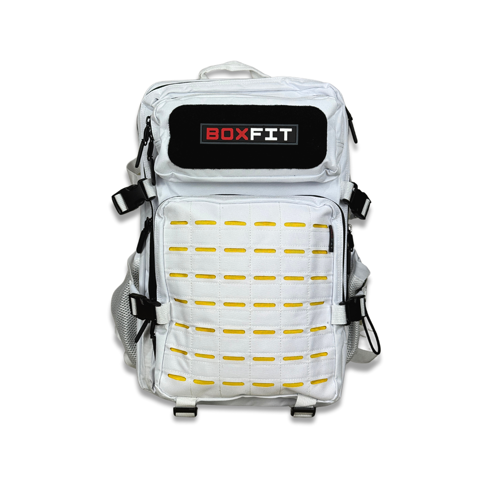 45L BOXFIT 'V3' BACKPACK WHITE in YELLOW ACCENTS – BOXFIT PH